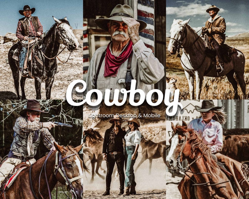 16 Cowboy Lightroom Presets: Vintage Western Photography Filters - Etsy
