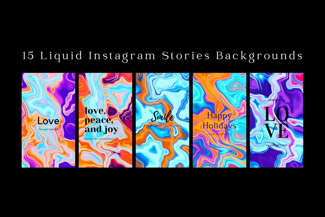 Liquid Instagram Post Story Backgrounds Rainbow Backdrops - Etsy