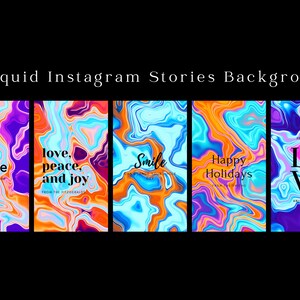 Liquid Instagram Post Story Backgrounds, Rainbow Backdrops, Digital ...