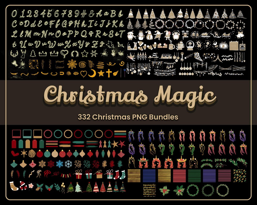 Christmas Magic Clipart Bundle: 332 Holiday Pngs (digital Download) - Etsy