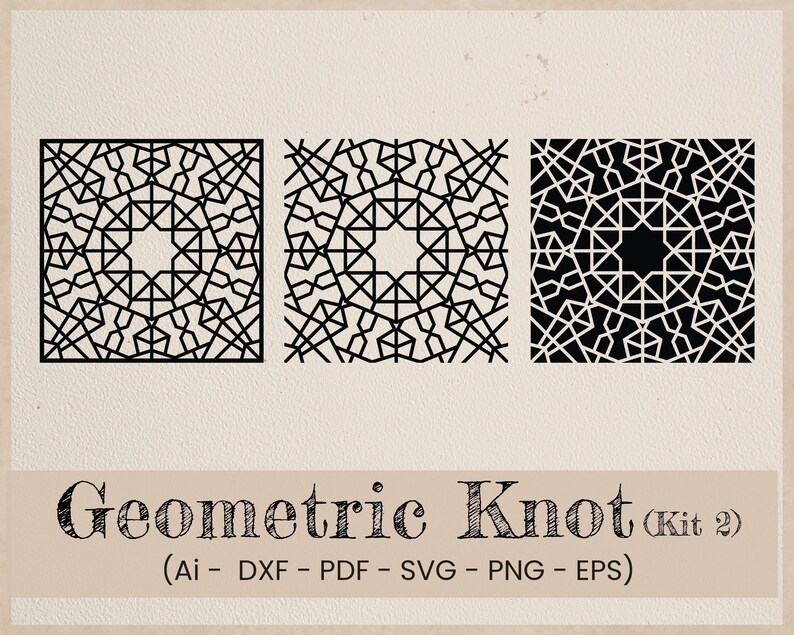 Geometric Knot Monogram SVG Digital Modern Wall Art Pattern | Etsy