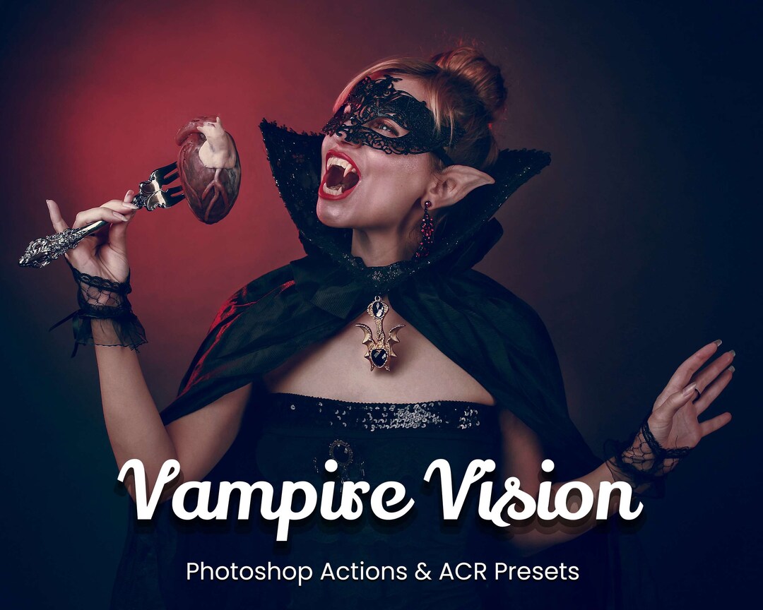 30 Vampire Vision Photoshop Actions, Dark, Spooky, Pumpkin Tones for ...