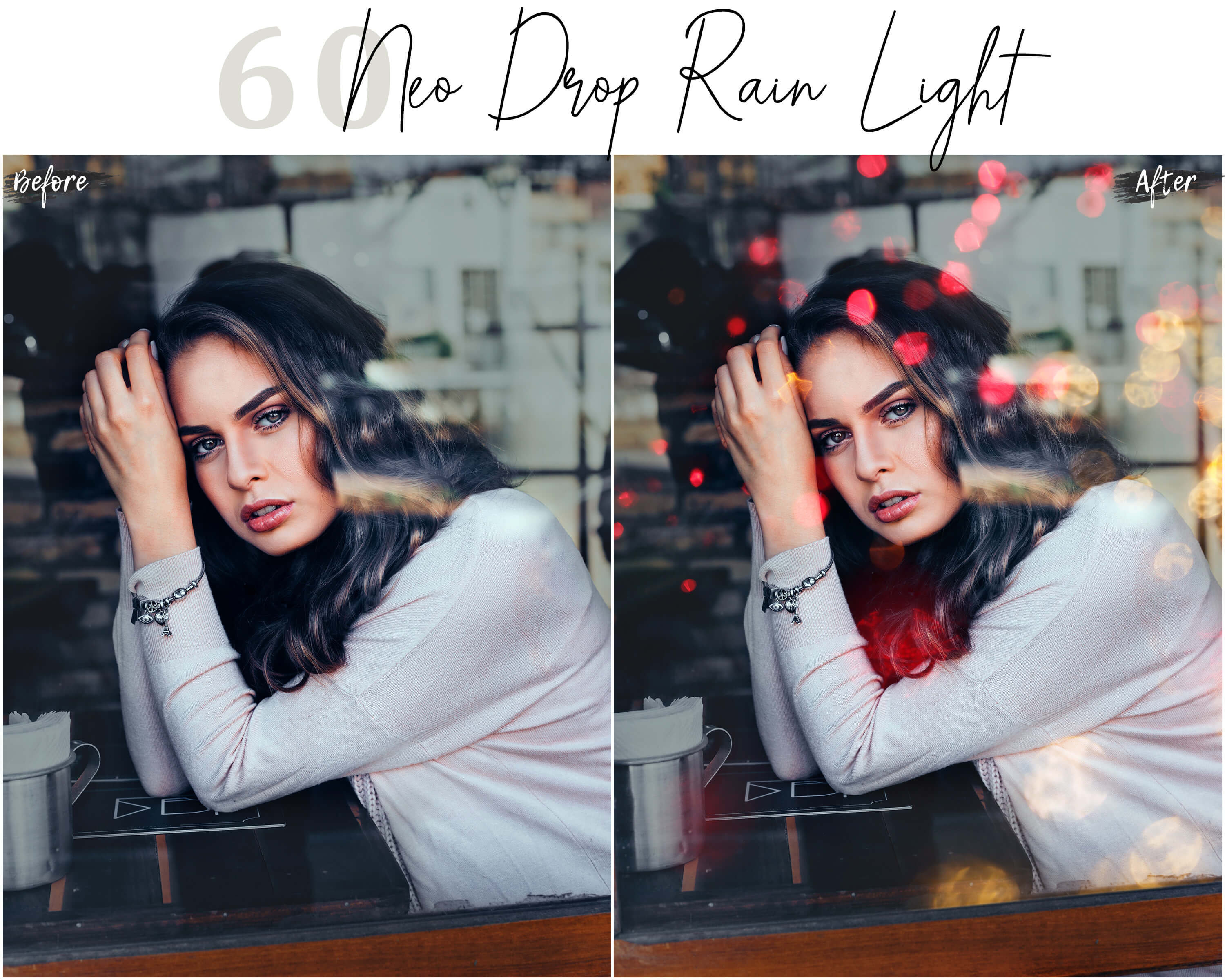 60 Neo Drop Rain Lights Effect Photo Overlays Street Overlay | Etsy