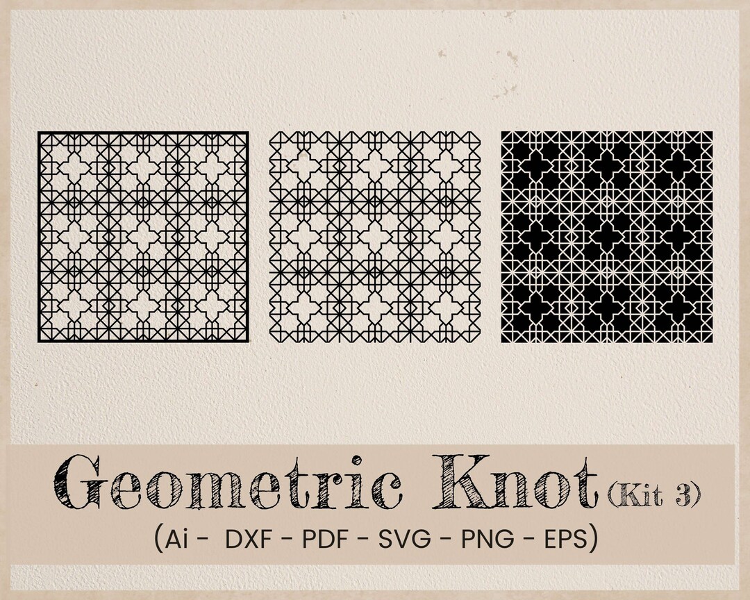 Geometric Knot Monogram SVG Digital Modern Seamless Wall Art Pattern ...