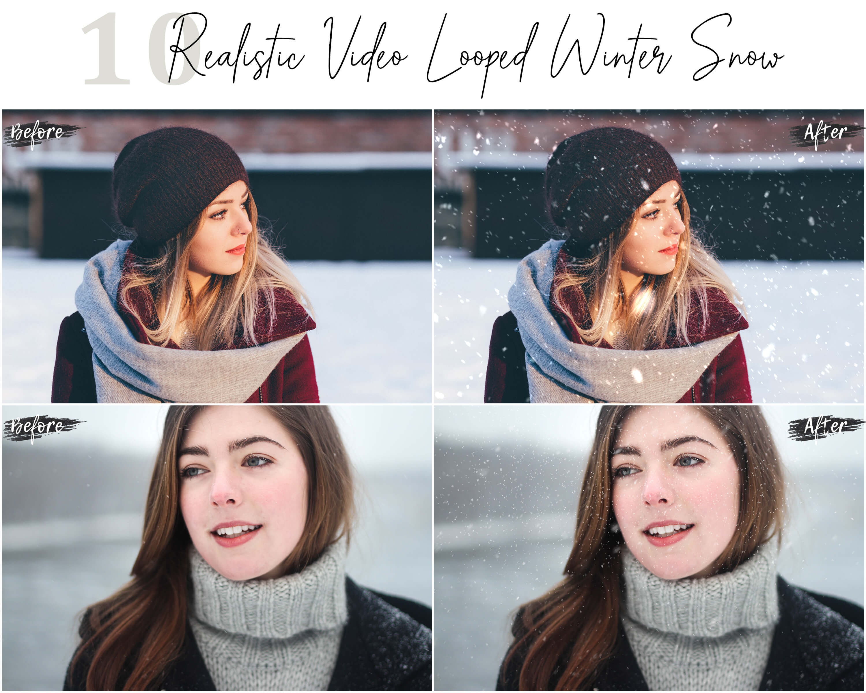 10 Neo Realistic Winter Snow Overlays Winter Overlays - Etsy