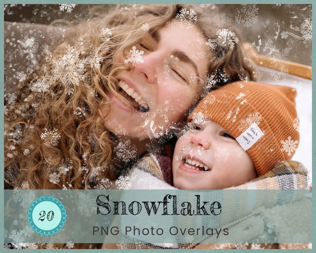 20 Snowflake Photoshop Overlays, Fantasy Winter Snowfall Blizzard PNG ...