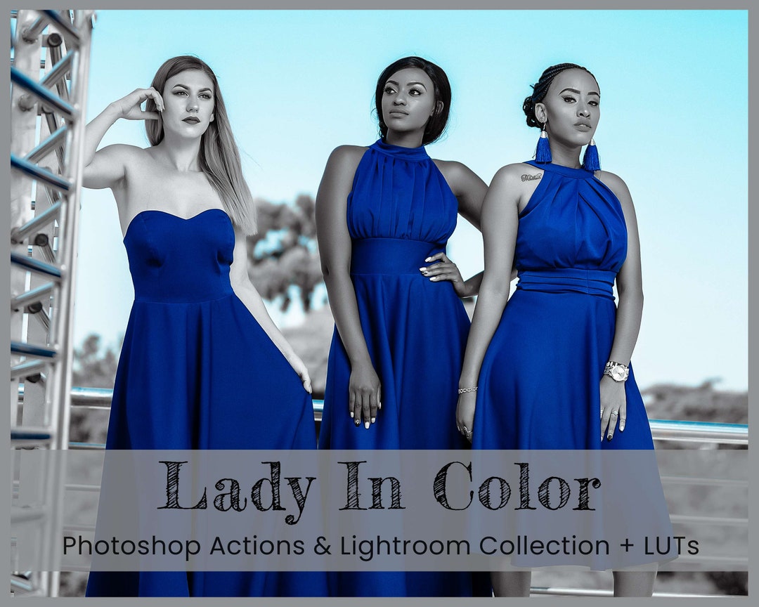 12 Lady in Color Photoshop Actions, Monocolor Lightroom Presets ...