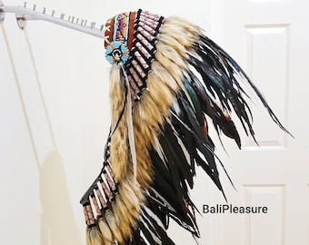 Indian Headdress Red Replica Feather Warbonnet Native American Feathers ...