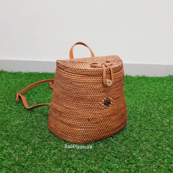 Rattan Backpack Bali Bag Straw Bag Handwoven Beach Bag | Etsy
