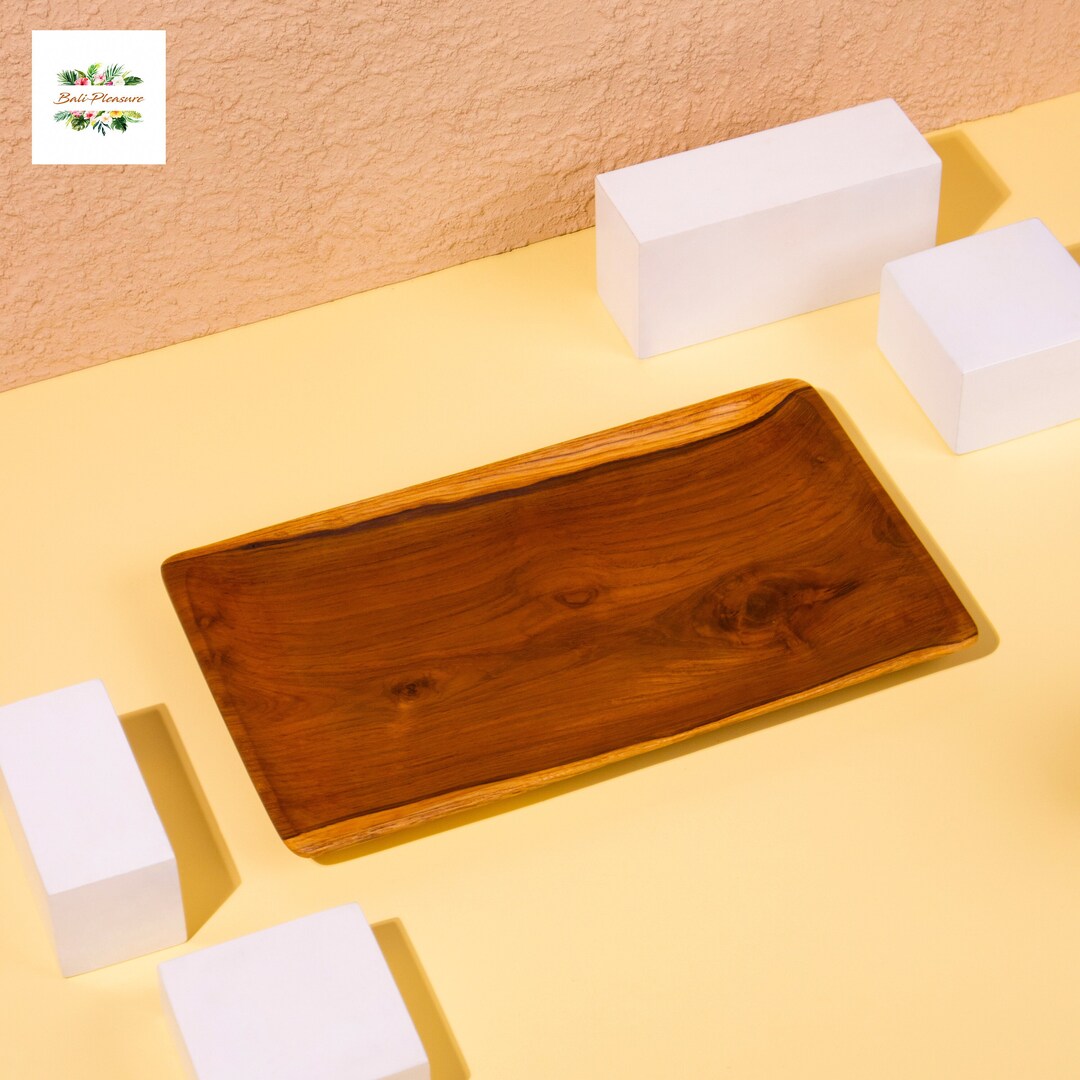 Wooden Rectangle Plate - Teak Wood Plate - Wooden Kitchen Tool ...