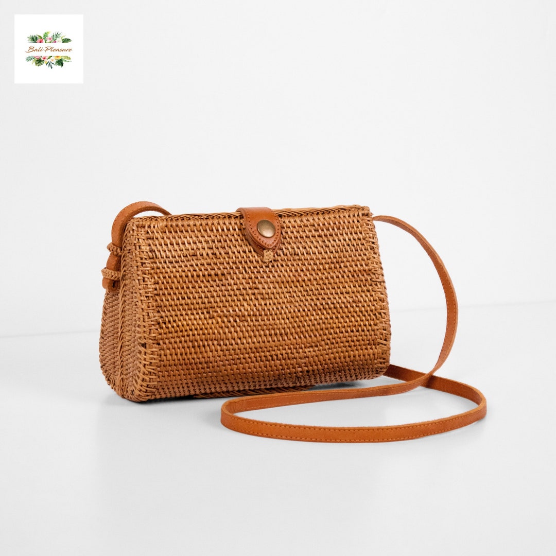 Clam Rattan Bag Bali Bag Woven Summer Bag Boho Bag Rattan Purse for ...