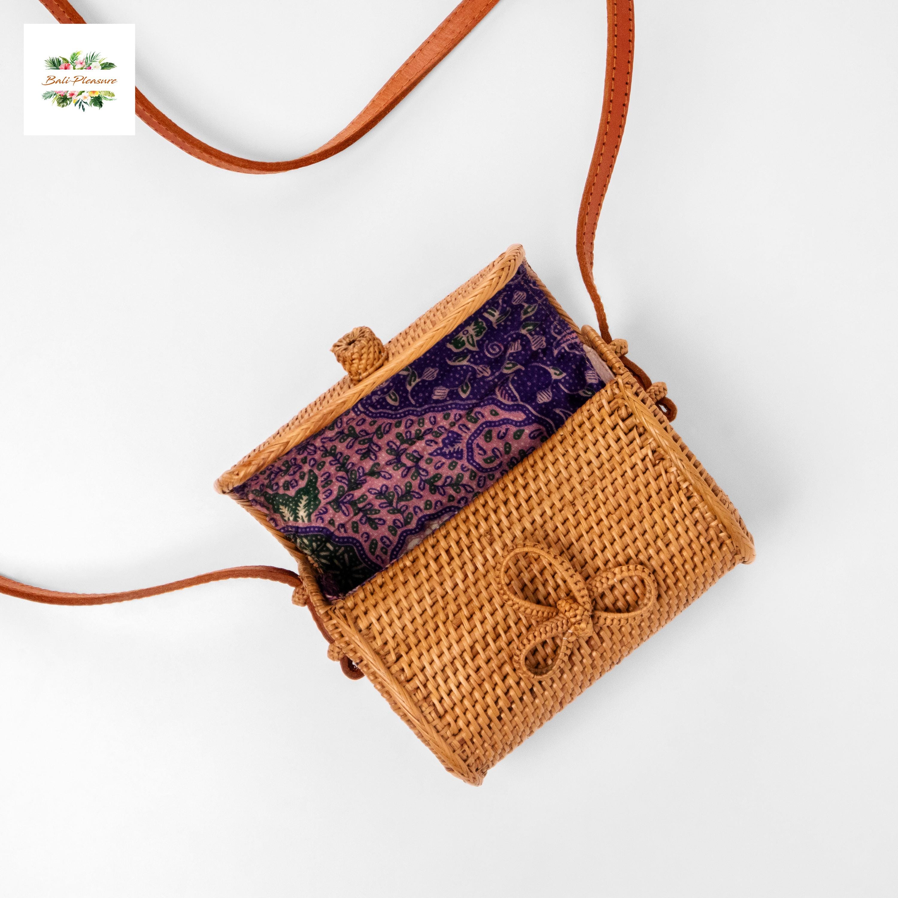 Mini Envelope Rattan Bag - Bali Bag - Straw Bag - Handwoven Shoulder ...