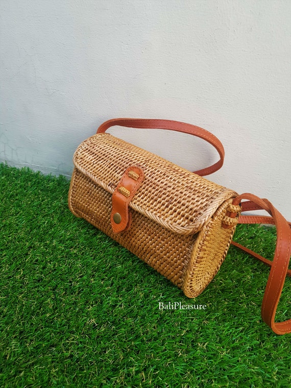Rattan Bag With Wallet Model Bali Bag Straw Bag | Etsy