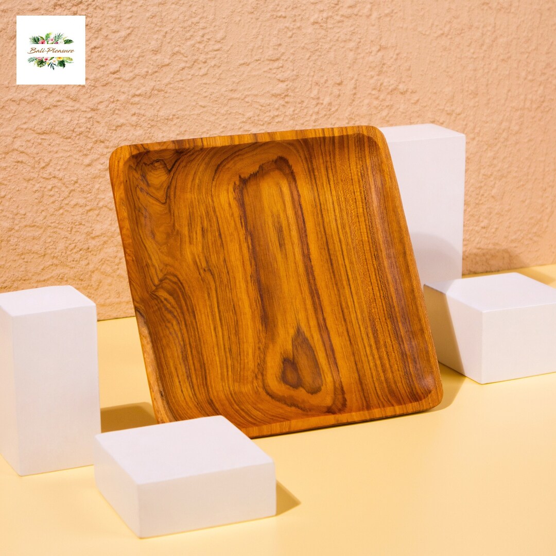 Buy Wooden Square Plate Teak Wood Plate Wooden Kitchen Tool Tableware ...