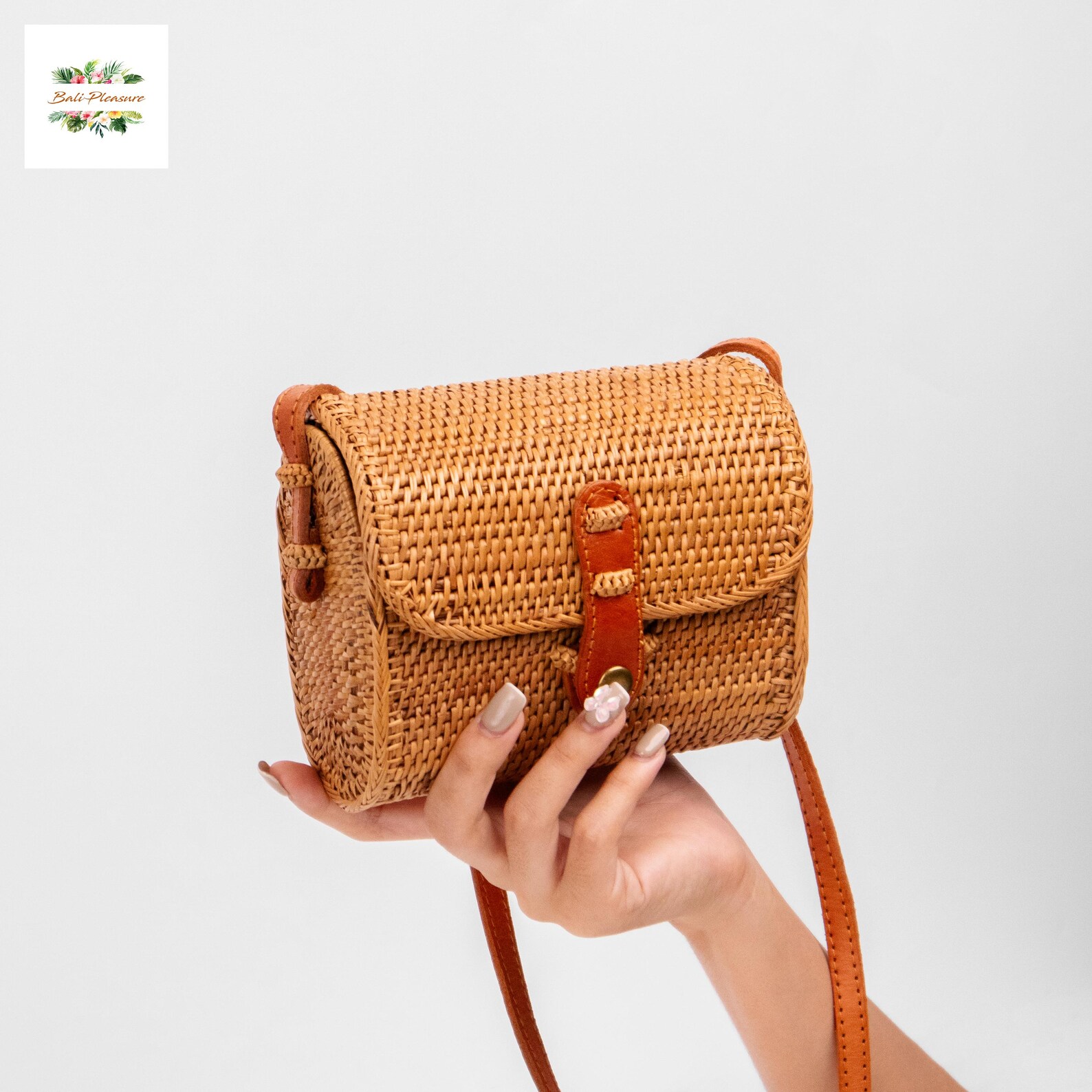 Mini Envelope Rattan Bag - Bali Bag - Straw Bag - Handwoven Shoulder ...