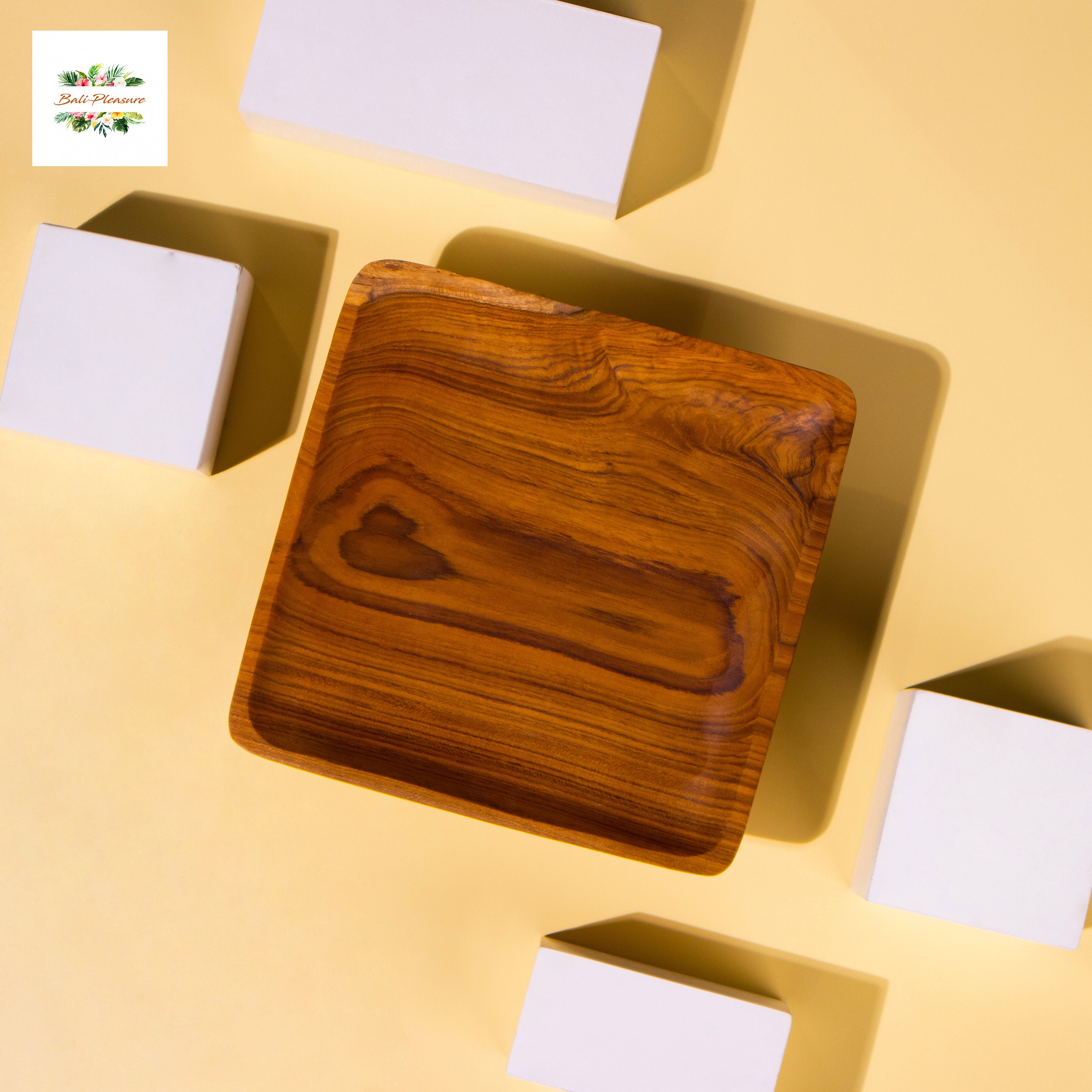 Wooden Square Plate Teak Wood Plate Wooden Kitchen Tool - Etsy India