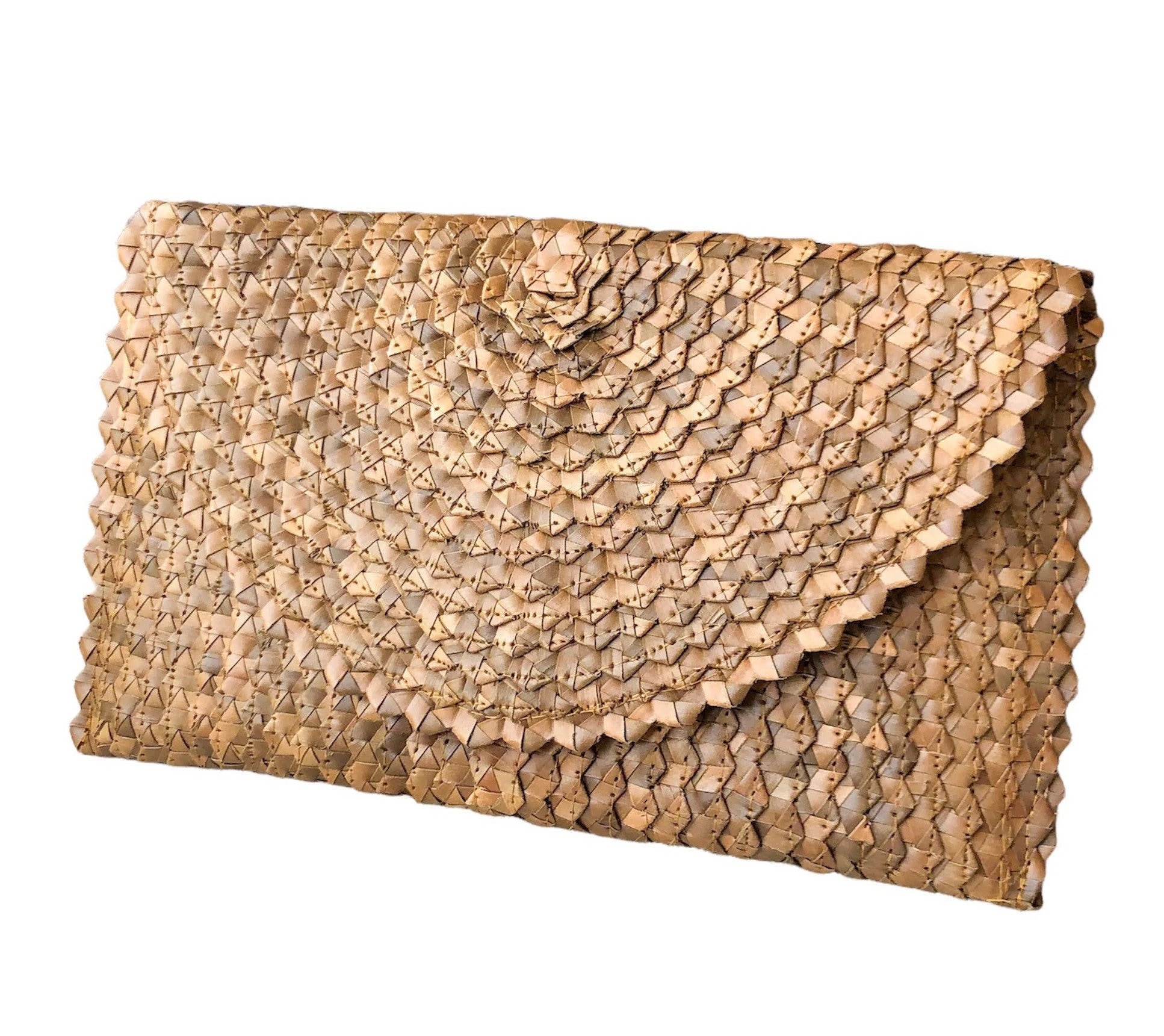 Straw Clutch - Bali Bag - Women Handmade Rattan Bag - Bohemian Handbag ...