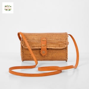 Rattan Bag With Wallet Model Bali Bag Straw Bag for Women Handwoven ...