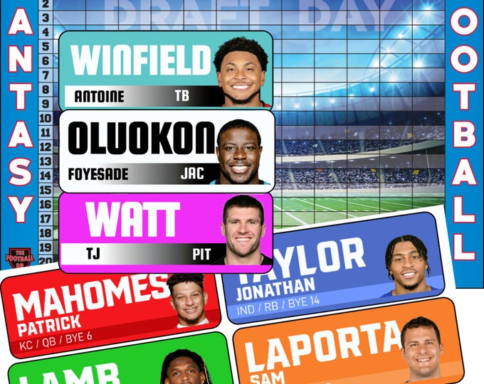 Fantasy Football IDP Draft Kit 2024 - Player Labels & Draft Board ...