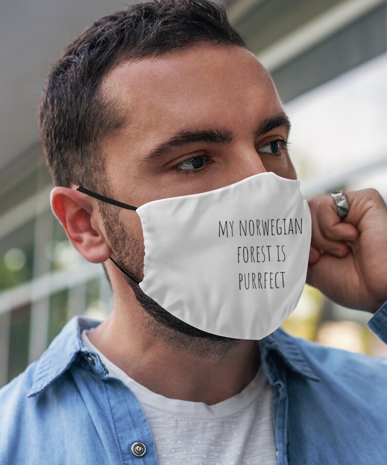 My Norwegian Forest is Purrfect Cute Cat Face Mask Men Women - Etsy