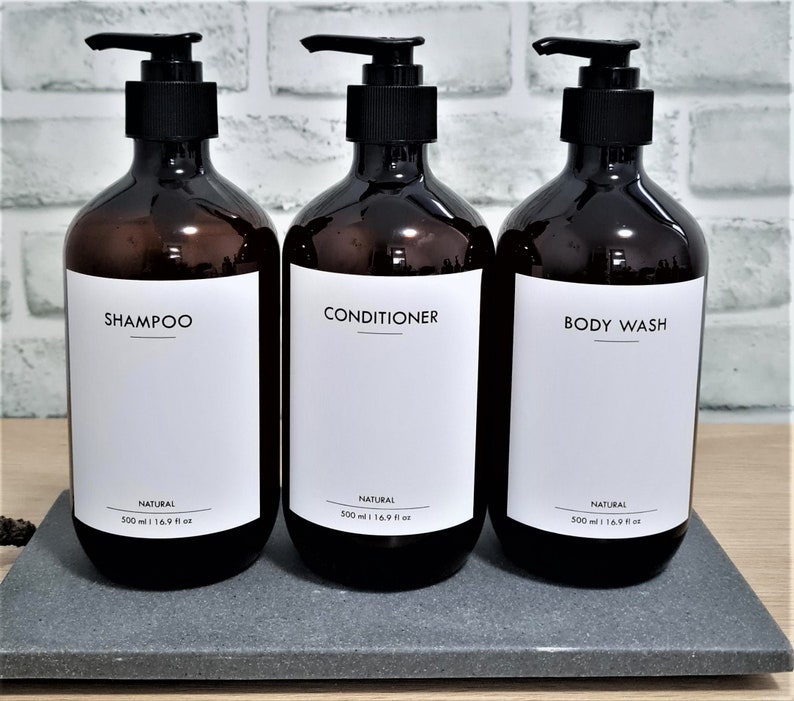 Minimalist Kitchen & Bathroom Bottles W/lotion Pump Dispenser// 500ml ...