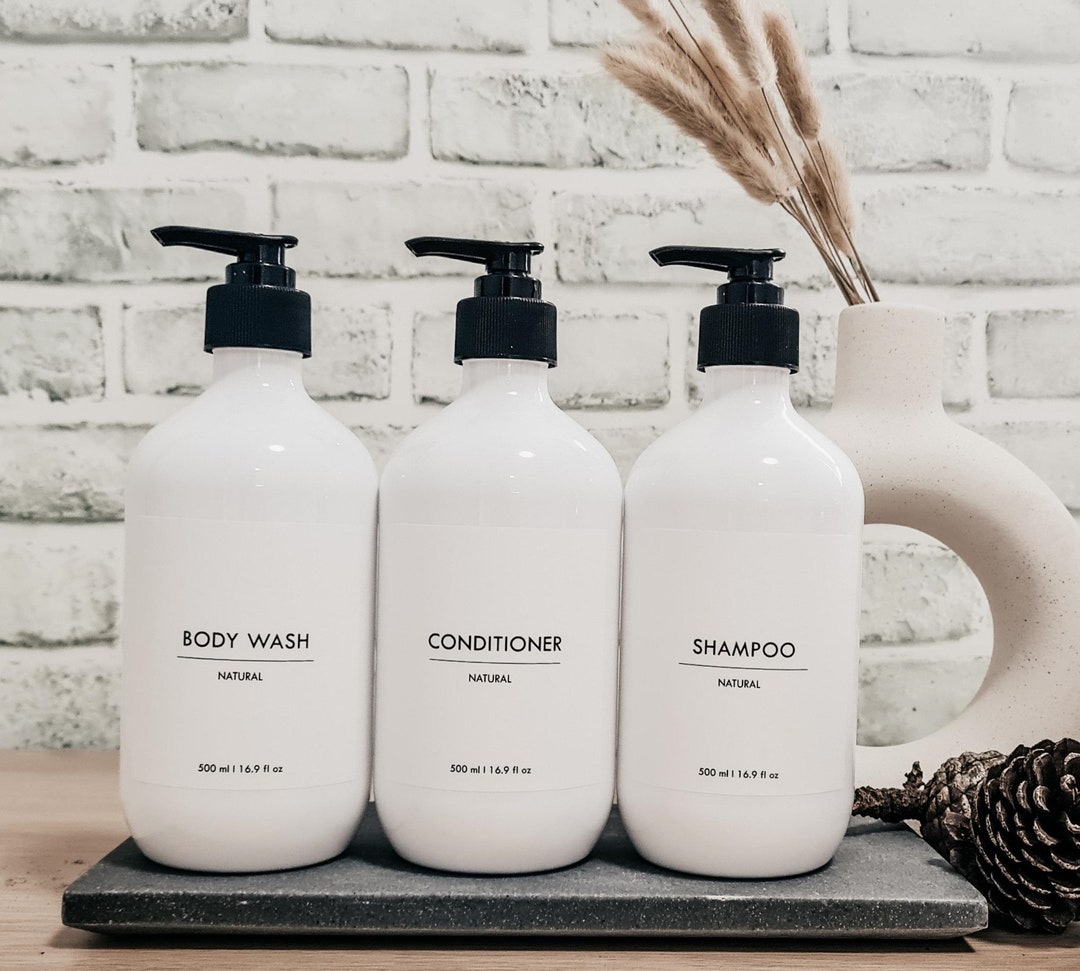 Clean Minimalist Bathroom & Kitchen Bottles W/lotion Pump Dispenser ...