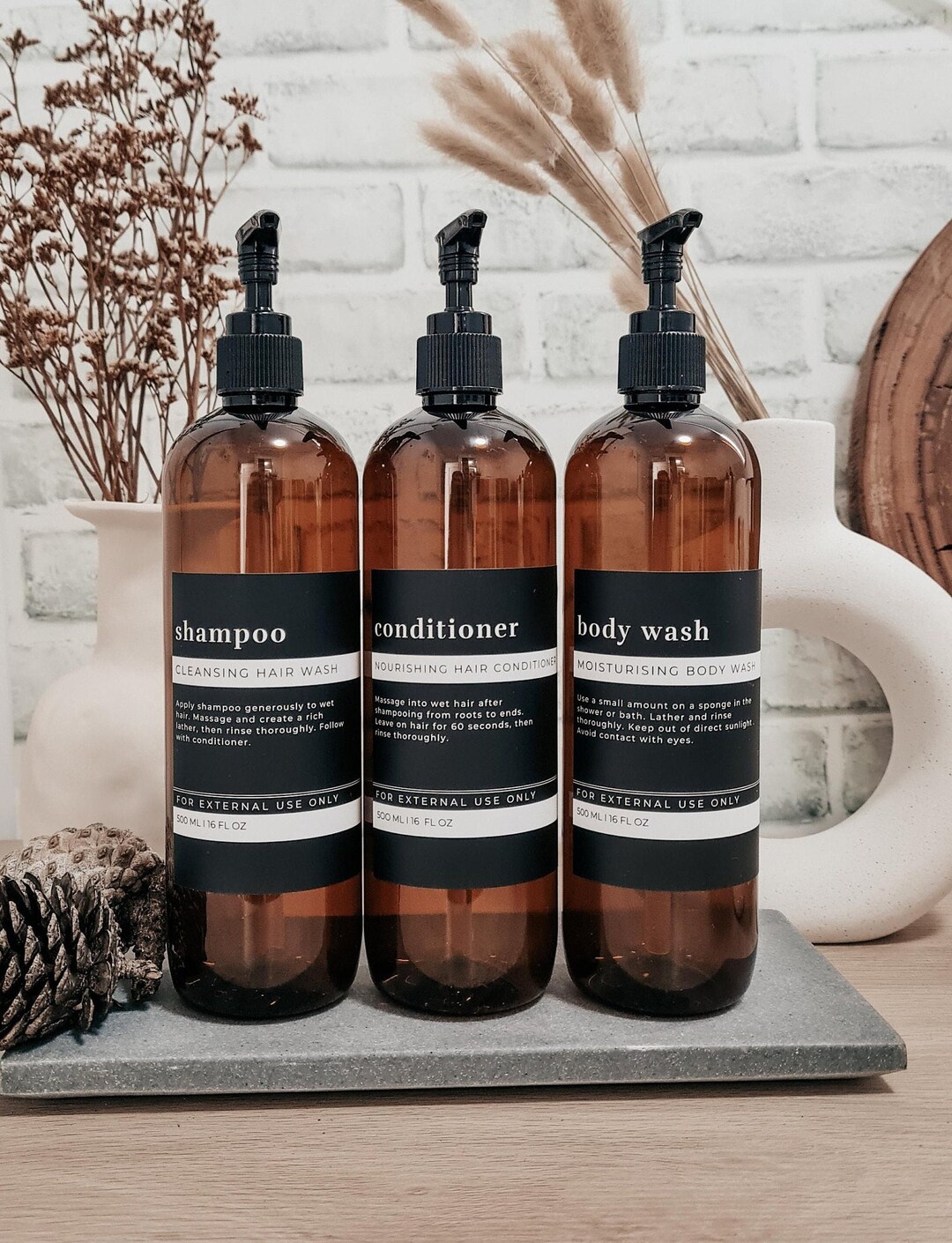 Individual Modern Minimalist Bathroom & Kitchen Bottles W/waterproof ...
