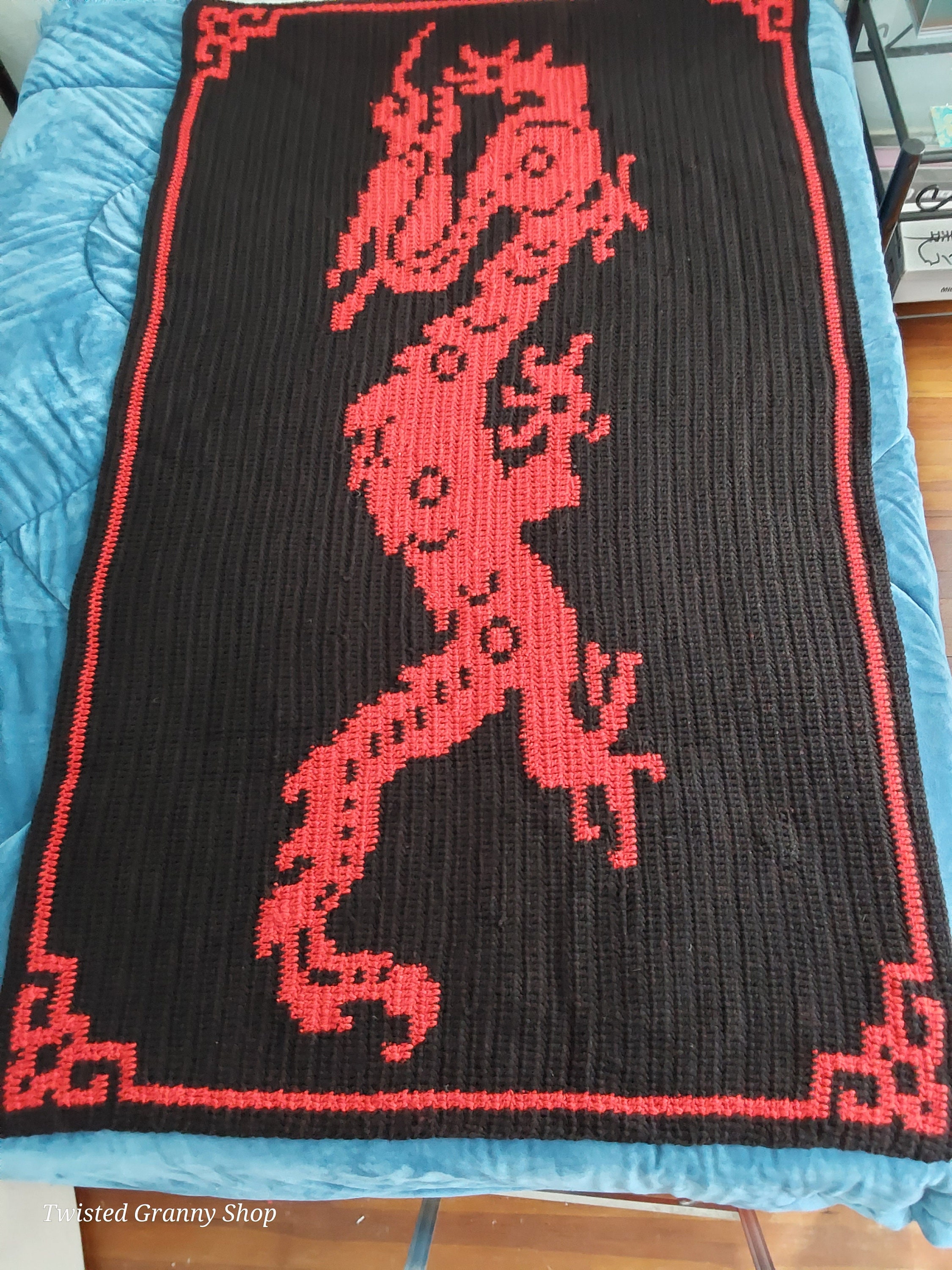 Lucky Dragon Blanket Written Pattern PDF, DIY Blanket Pattern, Digital ...