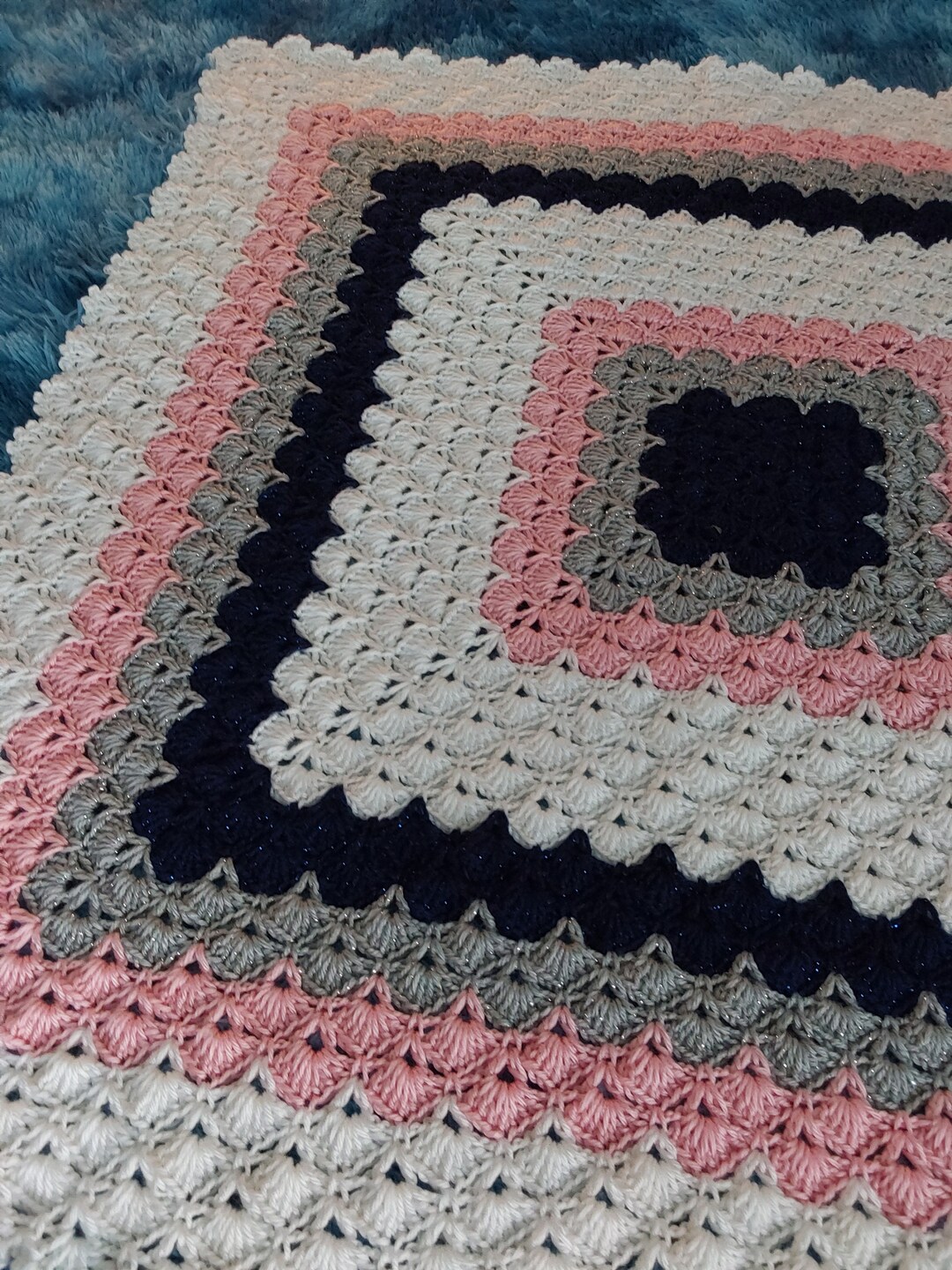 Sparkle Shells Custom Crochet Blanket Gift, Handmade Christmas Gift ...