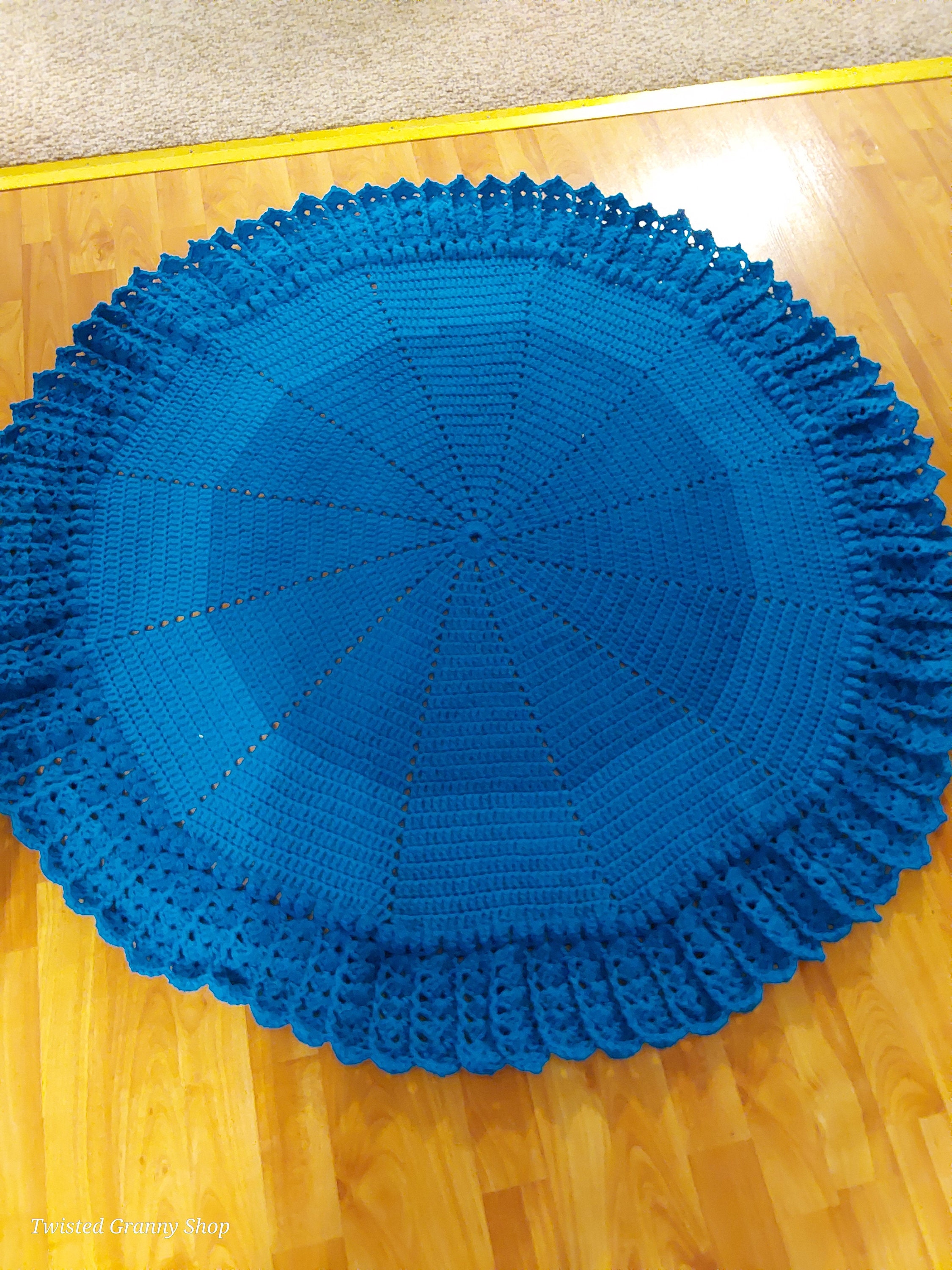 Teal Round Rug Pattern PDF Download, Blanket Afghan Pattern, DIY PDF ...
