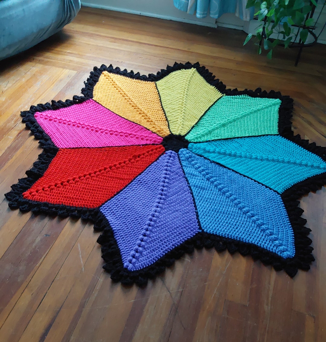 Neon Star Custom Crochet Rug/blanket Gift, Handmade Housewarming Gift ...