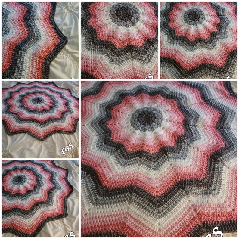 Pink Shadows Custom Crochet Blanket, Handmade Gift for Her, Anniversary ... Pink Shadows Custom Crochet Blanket, Handmade Gift for Her, Anniversary ...