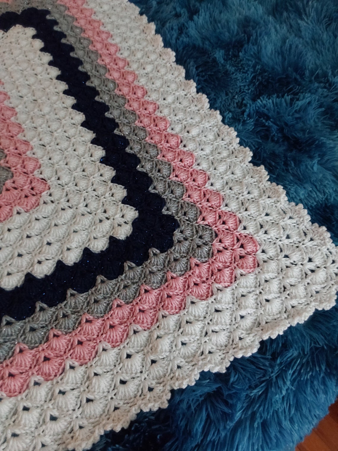 Sparkle Shells Custom Crochet Blanket Gift, Handmade Christmas Gift ...