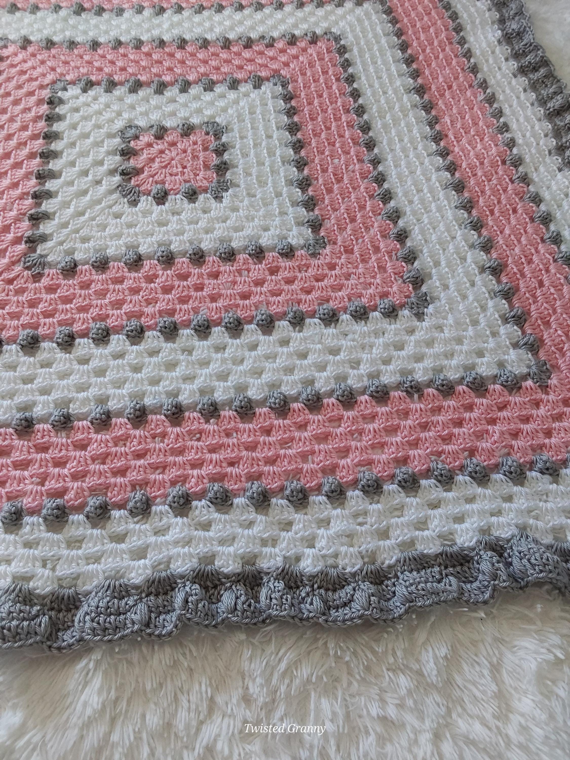 Crochet Blanket Pattern Blushing Haze Ruffle Throw. PDF, Pink White ...