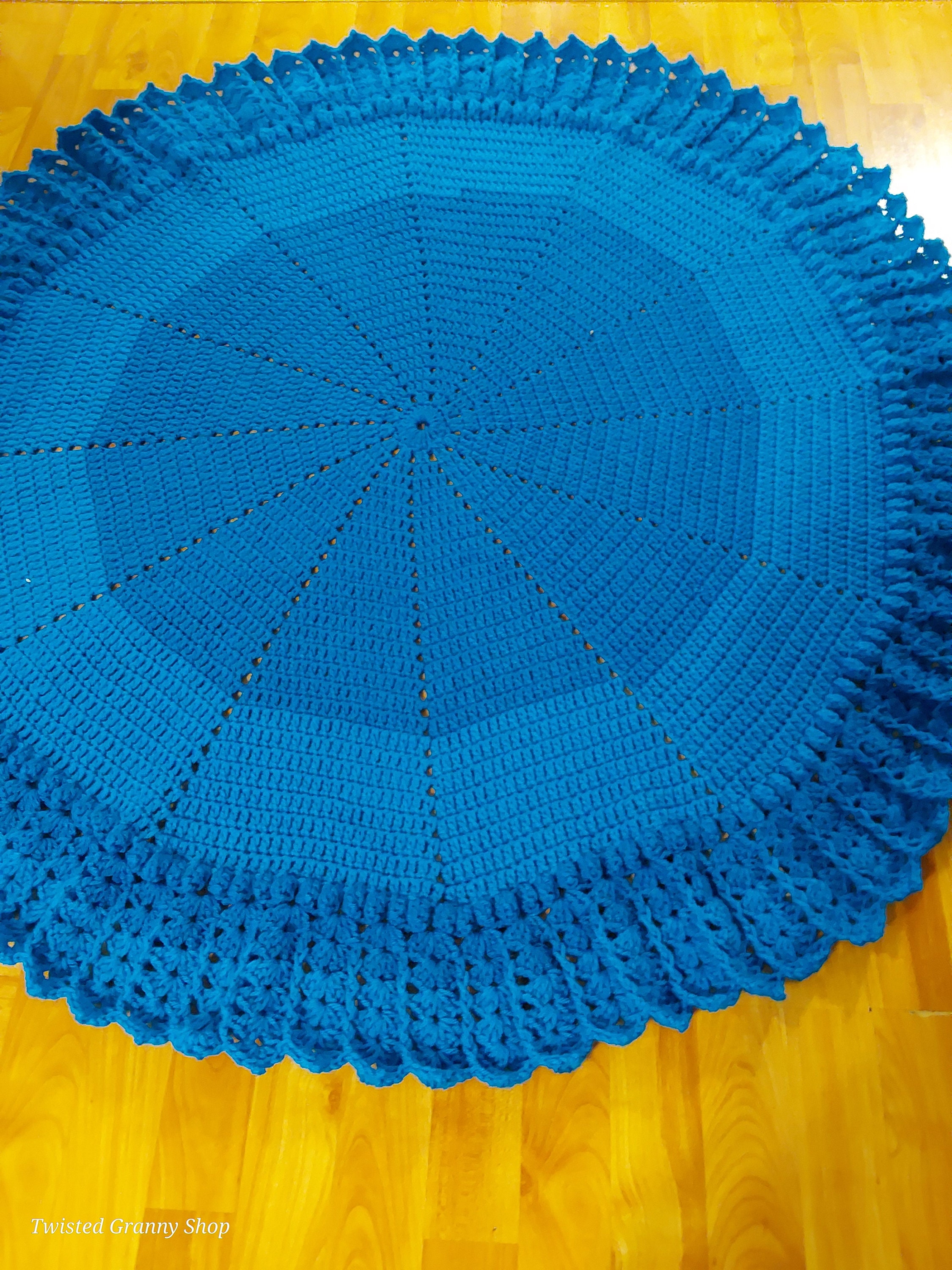 Teal Round Rug Pattern PDF Download, Blanket Afghan Pattern, DIY PDF ...