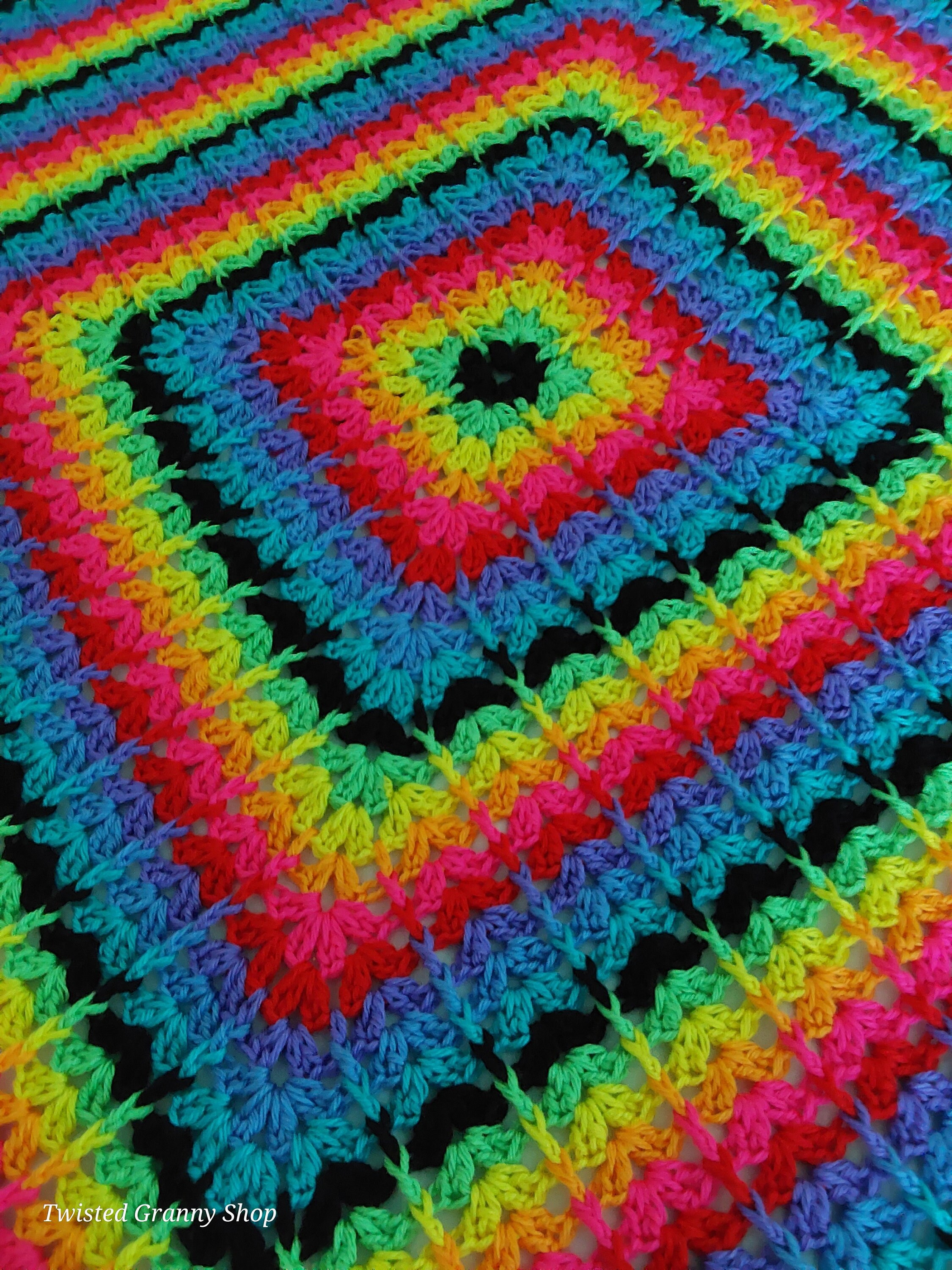 Neon Brites Custom Crochet Blanket Gift, Crochet Minimalist Throw ...