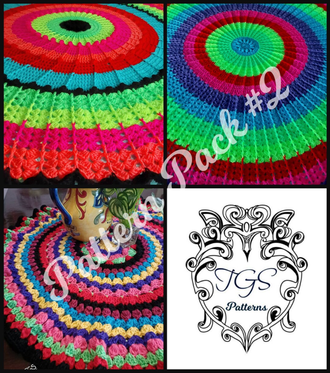 Crochet Pattern Pack 2, Written Pattern PDF, DIY Blanket Pattern, Full ...