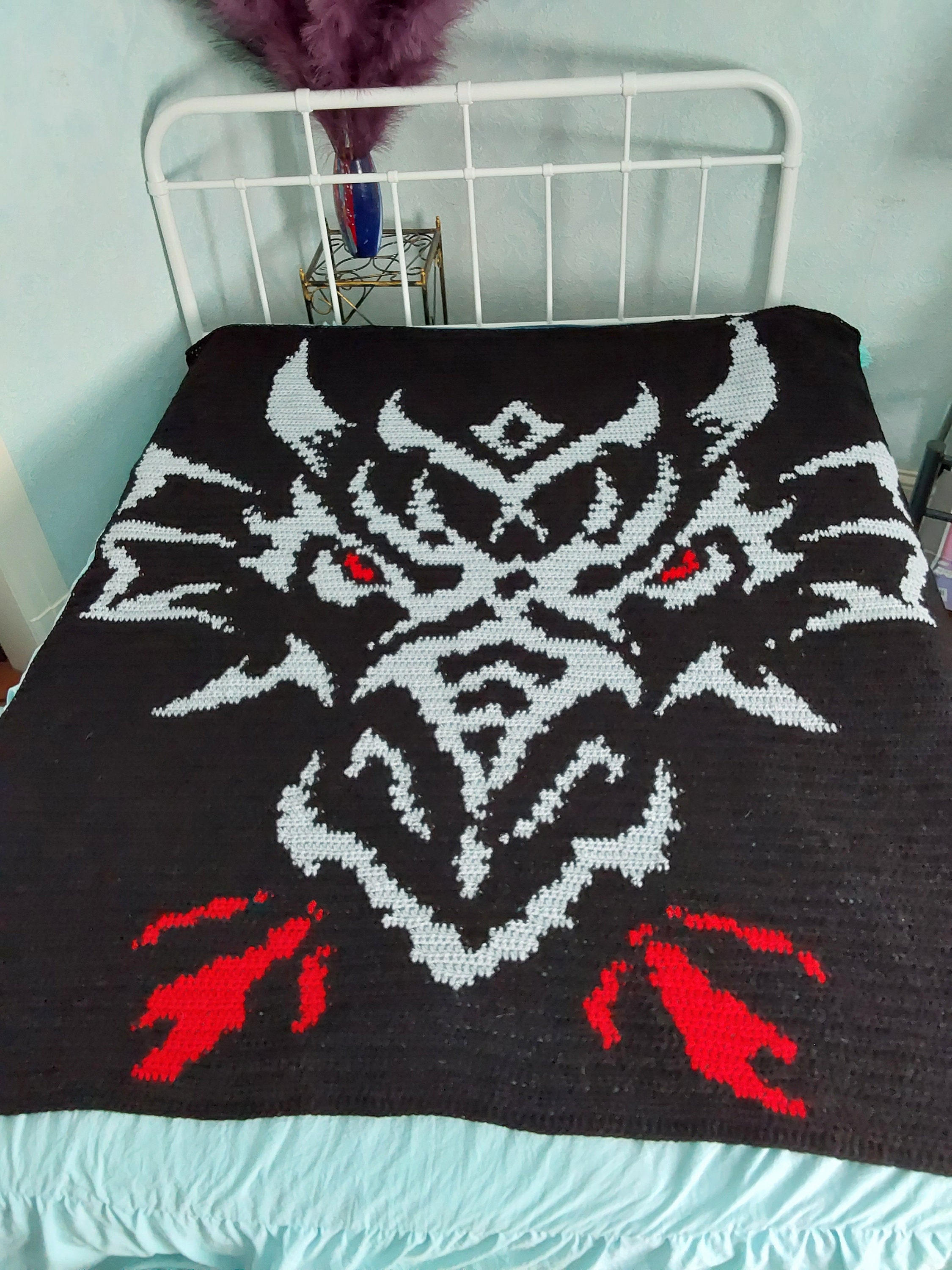 Dragon Face Blanket Written Pattern, Full Color DIY Pattern, Crochet ...