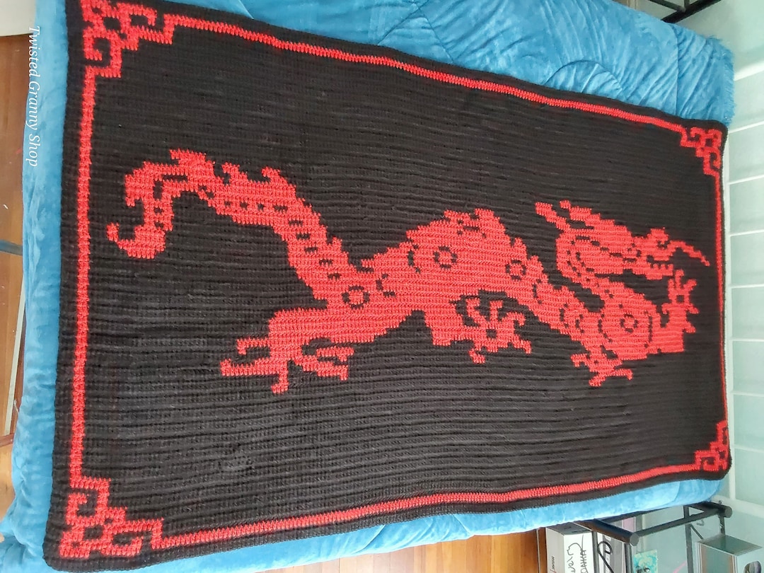 Lucky Dragon Blanket Written Pattern PDF, DIY Blanket Pattern, Digital ...