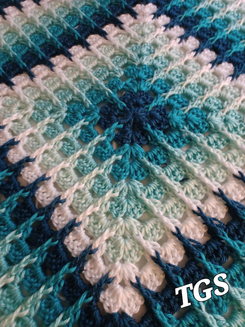 NEW. Aqua Twisted Granny Blanket Pattern. PDF, Digital Download or ...