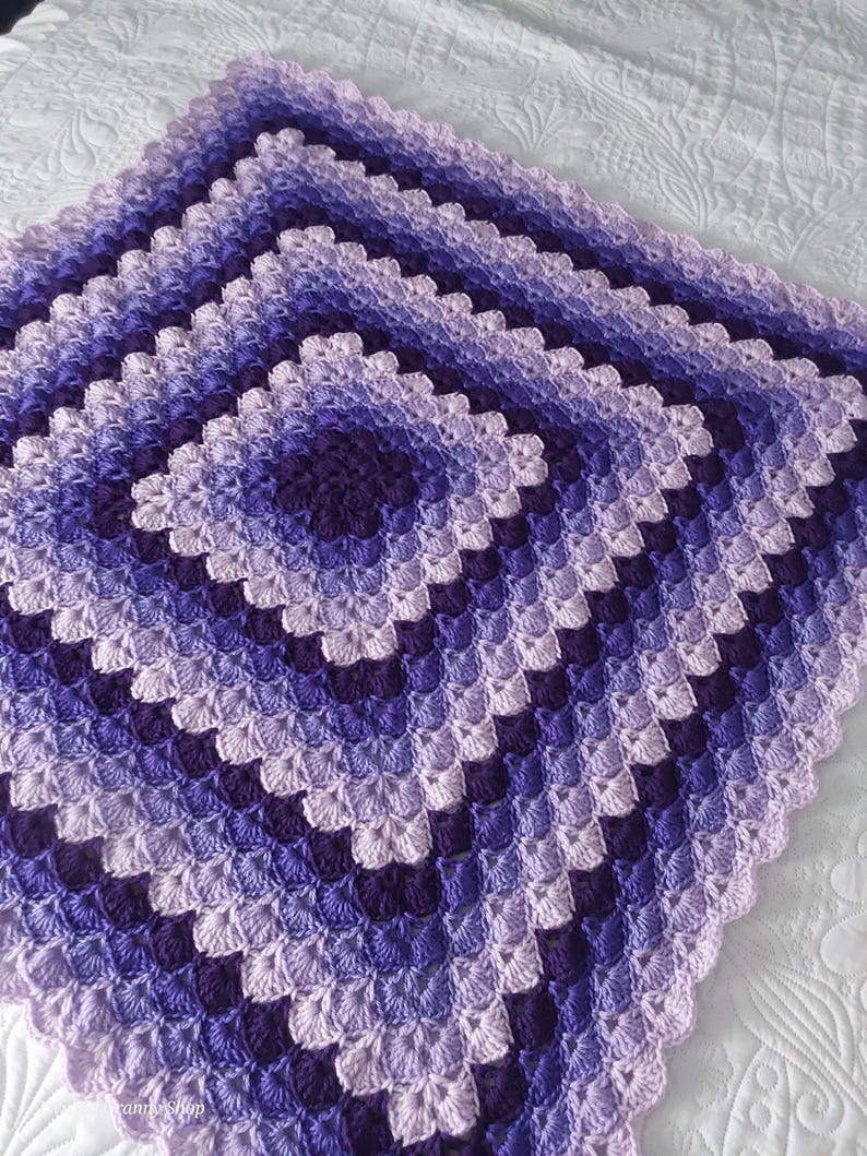 Mixed Purple Custom-made Crochet Blanket, Handmade Bedding Blankets and ...