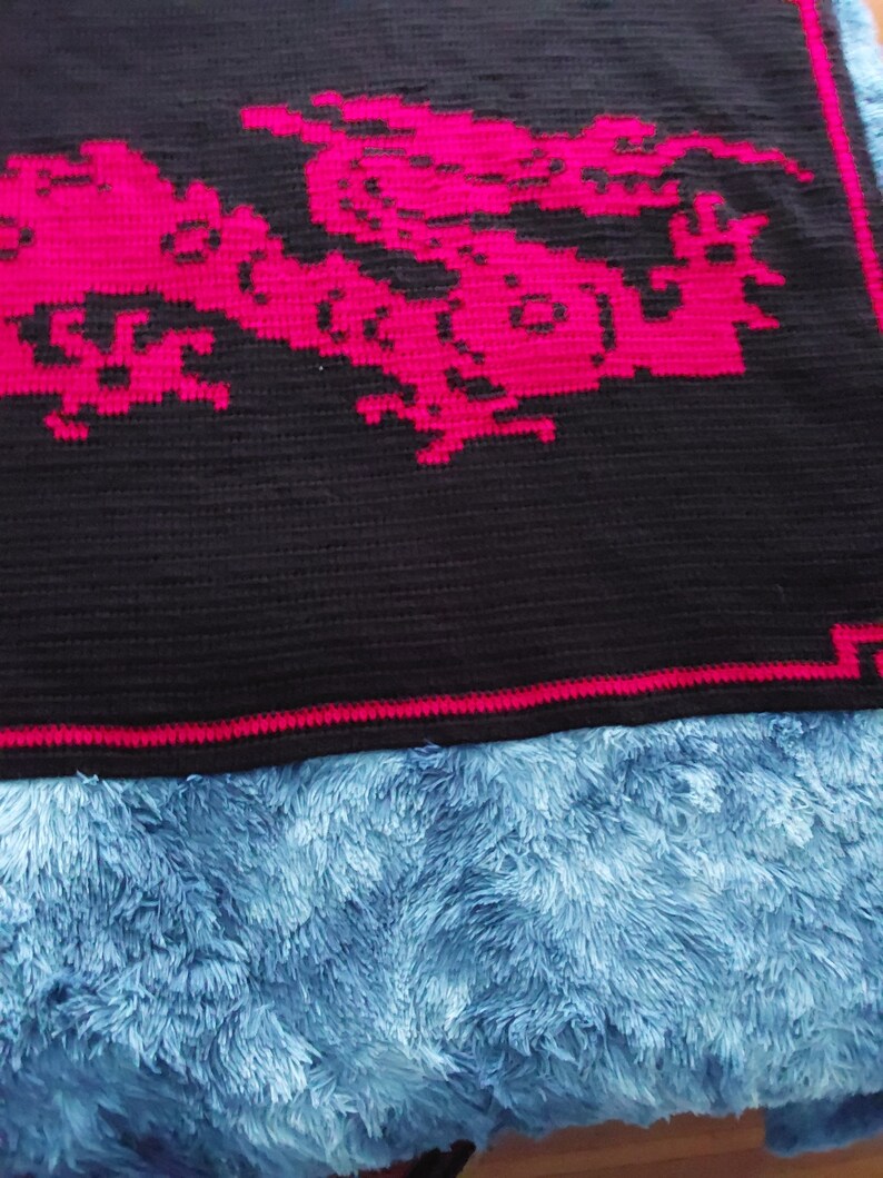 Lucky Dragon Blanket Written Pattern PDF DIY Blanket Pattern - Etsy
