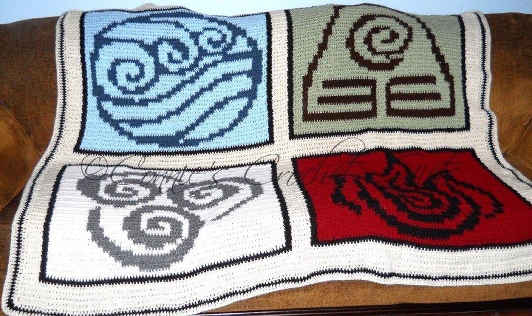 4 Elements Crochet Pattern, Crochet DIY Full Color Blanket PDF ...