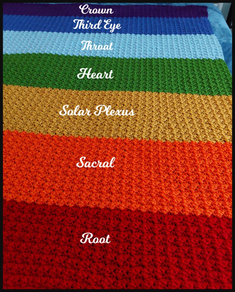 Seven Chakra Energy Custom Crochet Blanket Gift, Handmade Christmas ...