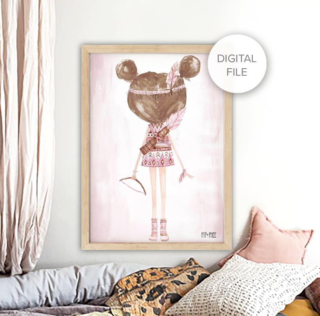 DIGITAL FILE of Pip+phee Warrior Princess Print (brunette) - Printable ...
