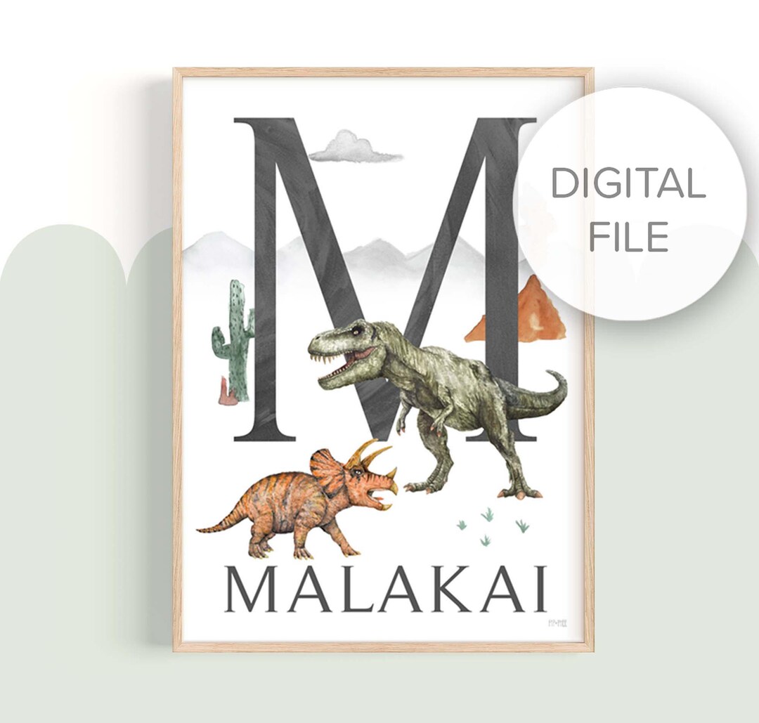 DIGITAL FILE - Pip+phee Personalised Jurassic Dinosaur Jungle Name ...