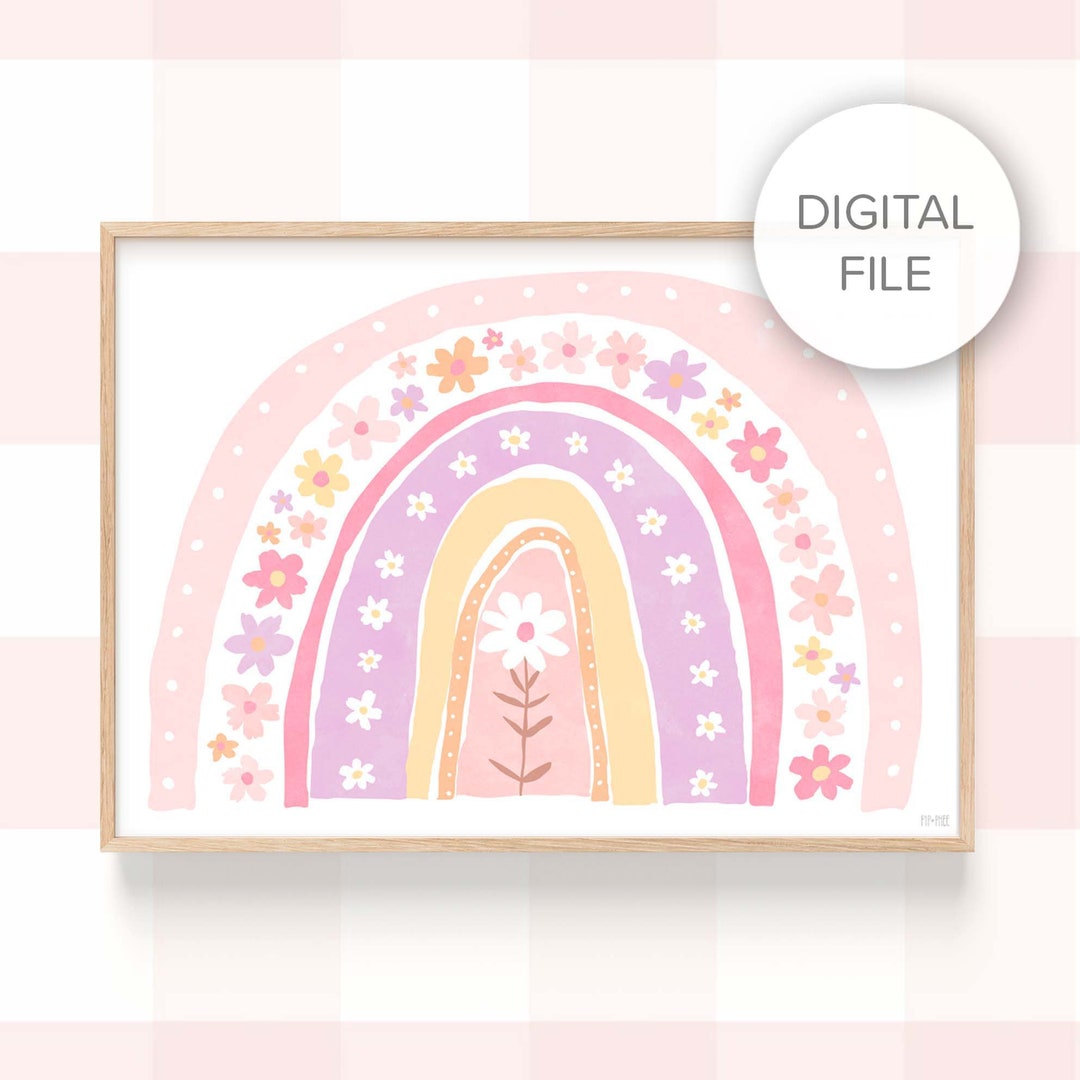 DIGITAL FILE of Pip+phee Daisy Rainbow Print - Pastel Colourway - Baby ...