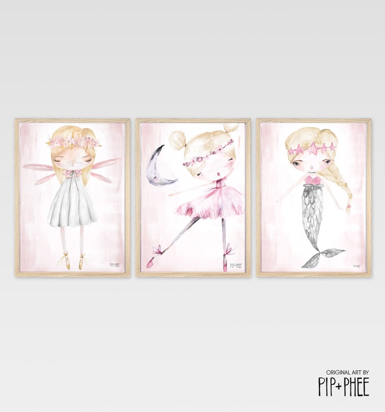 Prints DIGITAL FILE of Pip+Phee Ballerina Fairy Princess Print Set of 3 ...