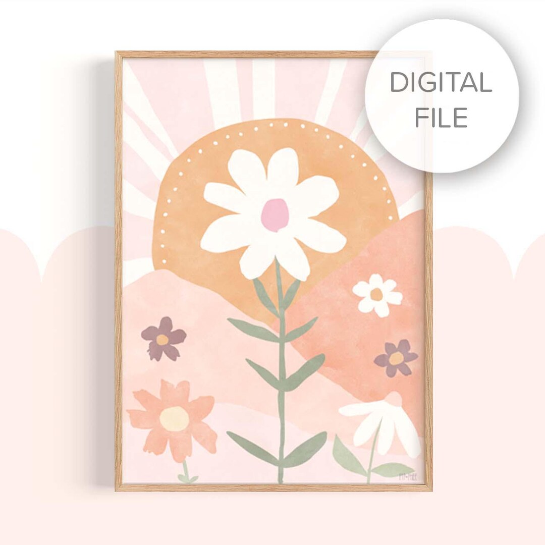DIGITAL FILE of Pip+phee Daisy Mountain Print - Dusty Peach 1 Design - Etsy