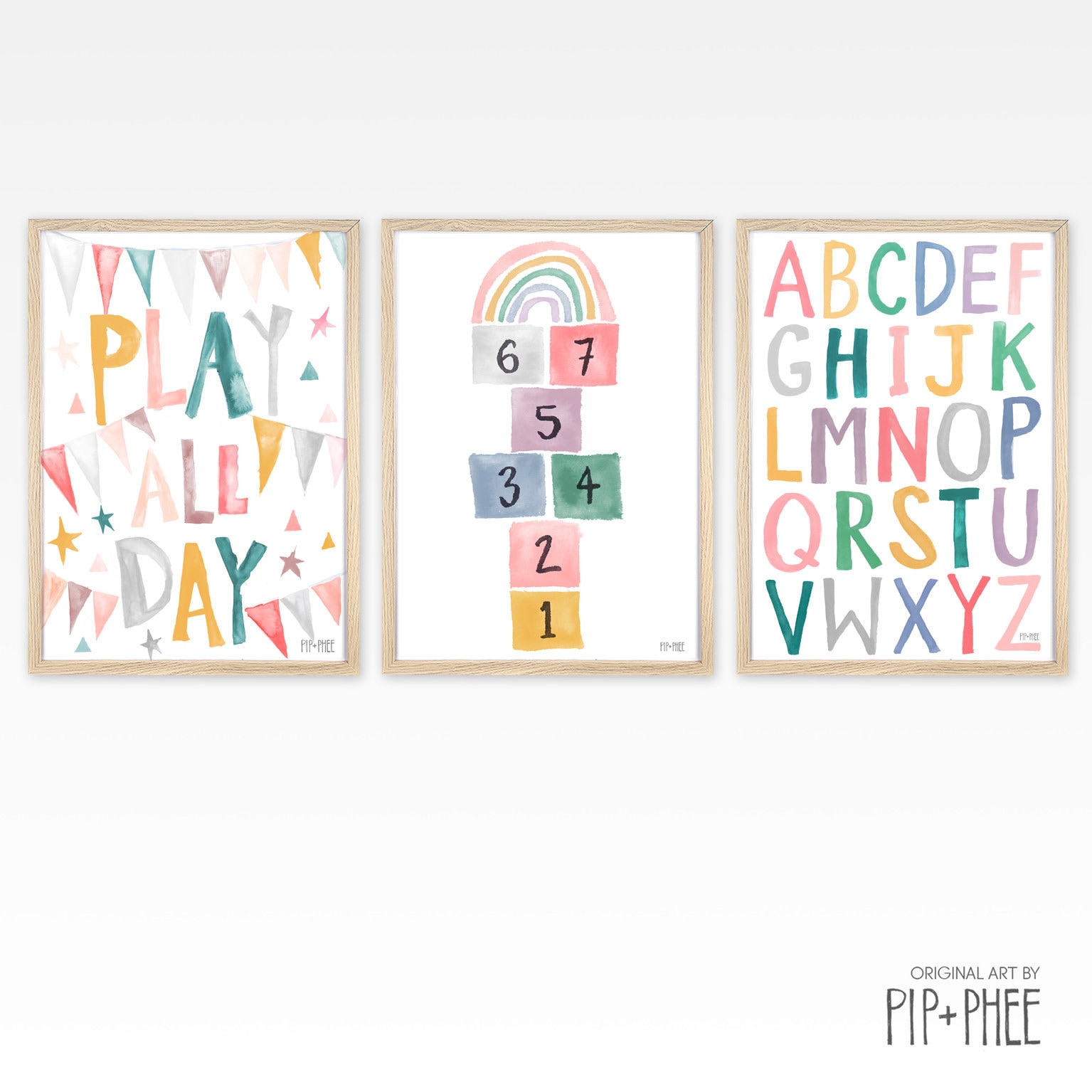 DIGITAL FILE of PipPhee Rainbow 'Play All Day' Pink | Etsy